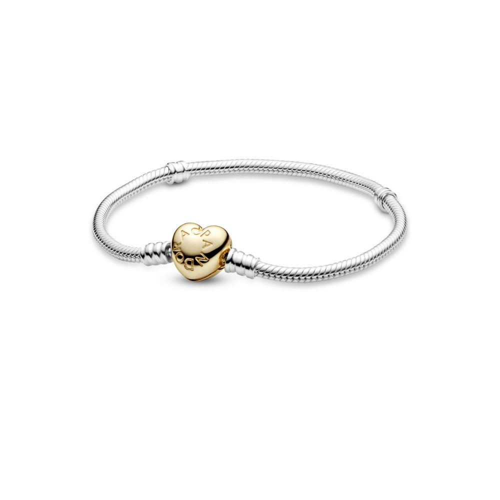 Bransoletka Pandora Moments o splocie wężykowym z zapięciem w kształcie ...