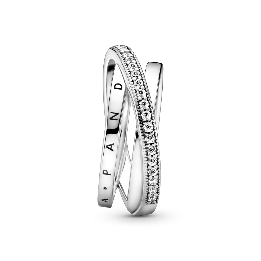 Pierścionek Trzy splecione pasma pavé 199057C01-52 - JUBIREX ...